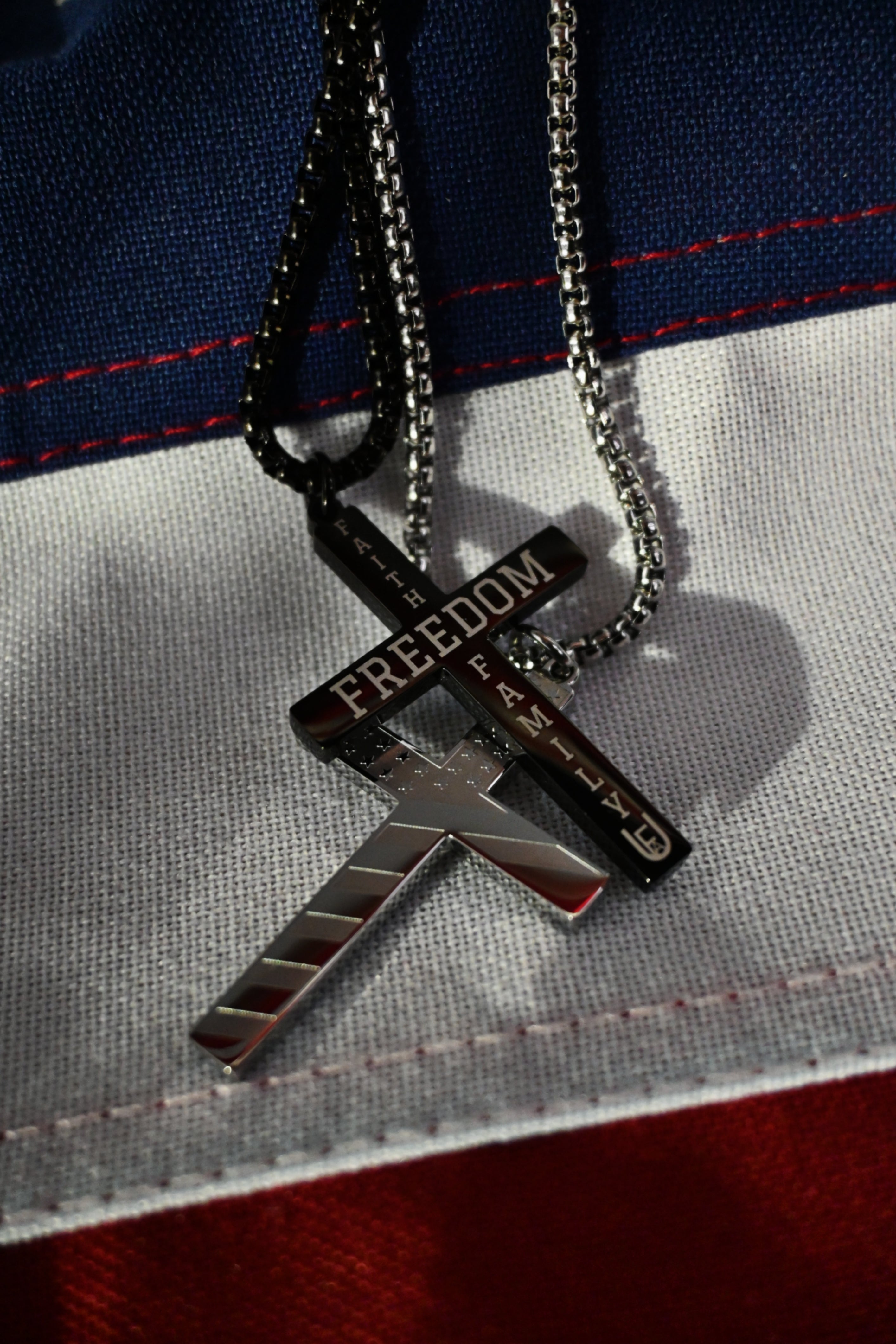 Faith. Freedom. Family. Patriotic Cross Necklaces | United First